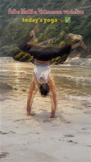 Insane Handstand Balance by River 🌊🔥| Yoga Power #holi #ytshorts #shorts #youtubeshorts #viral #like