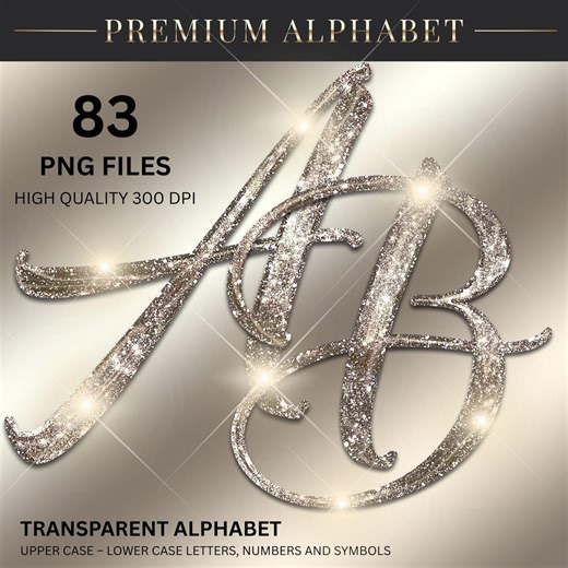 Glitter Gold Alphabet Png Clip Art, Sparkling Gold Transparent Letters, Script Font Letters, Diamond Letters, Gold Font, Digital Download - Etsy