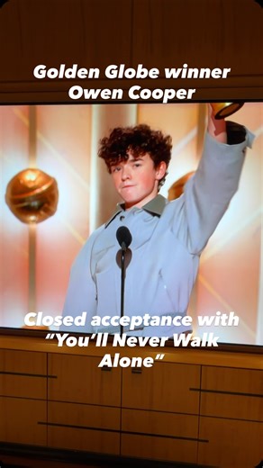 Linda Henry on Instagram: "Owen Cooper closed his Golden Globes acceptance speech with You’ll Never Walk Alone ! YNWA Owen!! Congratulations on Best Supporting Actor win for the remarkable show, Adolescence owencoooper (can’t tag him, but sending ❤️🏆🙏)"