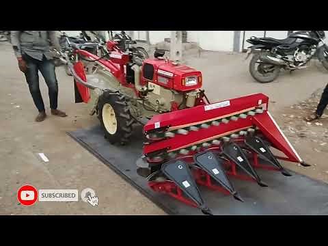 Multicrop Reaper Attachments Mounted On VST Shakti Power Tiller #reaper #tiller #harvest #cutter