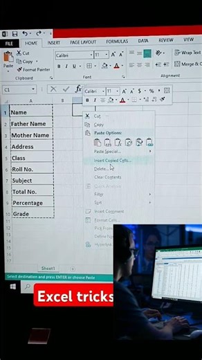 excel me copy pest karna sikhiye