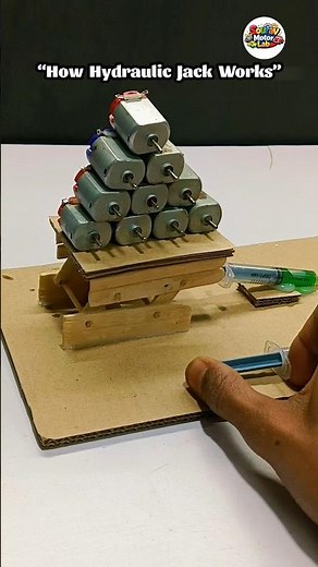 How a Hydraulic Jack Lifts Heavy Load | DC Motor Hydraulic Experiment