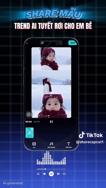 Hướng dẫn trend tuyết rơi dành cho em bé #capcut #capcutpioneer #pioneertemplate #capcutgenai #capcutai2025