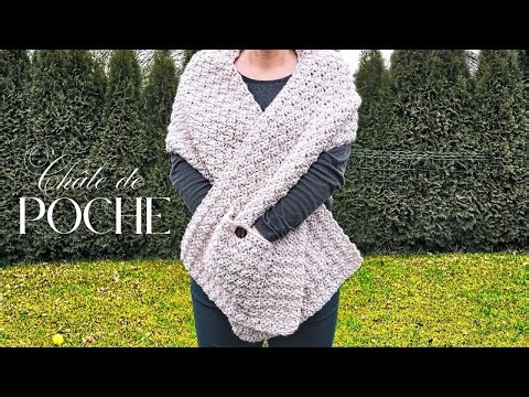 How to crochet a shawl with pockets | Beginner crochet tutorial