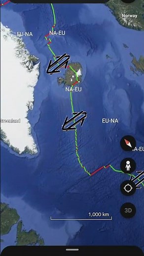 The Atlantic Mid-Ocean Ridge is a divergent tectonic plate boundary #geology #ocean