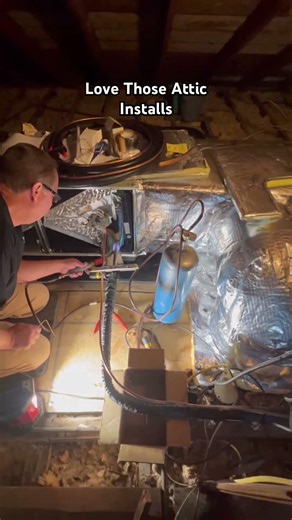 R-454B Attic Air Handler Installation #hvac #cooling #heating #airconditioning