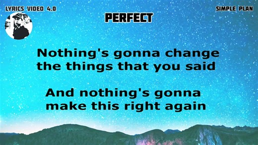 PERFECT - Simple Plan - Lyrics video | BOSS RUDZ 2.0