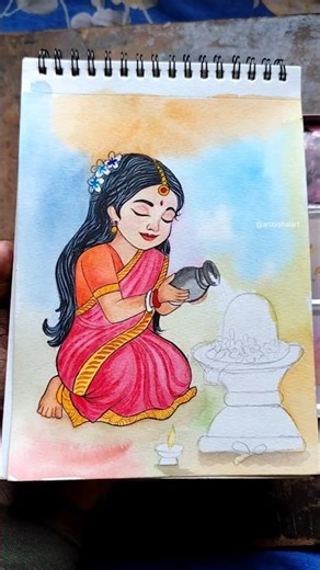 Mahashivratri Coming Soon Har Har Mahadev 🌿 #drawing #shiv #shivratri #mahadev #parvati #shorts