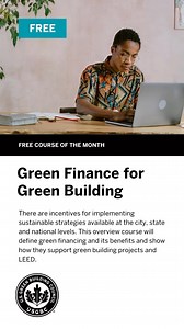 This month learn more about the growing financial benefits for green building projects. While there are manny grants and government funded incentives for green building the finance industry now offers many incentives for green green building. Visit the link in our bio to learn more about green finance. | U.S. Green Building Council (USGBC) | Facebook