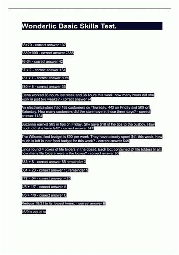 Latest Wonderlic 50 Questions With 100 Correct and Verified Answers1890 video