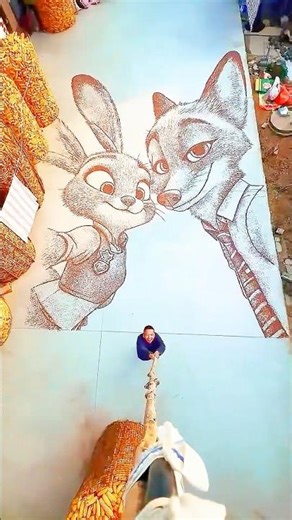 Veja Como Ele FEZ Esse Desenho ! 😱🥹 #incrivel #curiosidades #zootopia