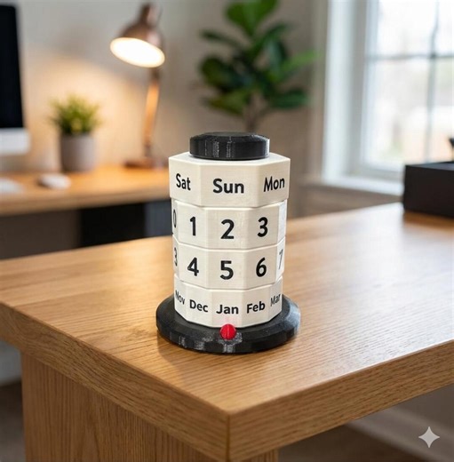 Rotating Calendar STL 3D Printable Desk Organizer - Etsy Canada