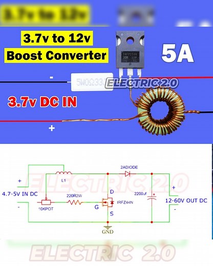 DC to DC Boost converter using MOSFET #fblifestyle | Electric 2.0