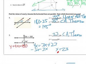 Geometry-Unit 3 Review -SOLUTIONS