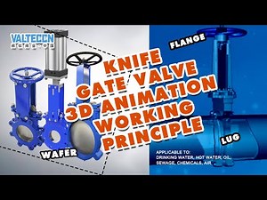Knife gate valve 3D animation working principle