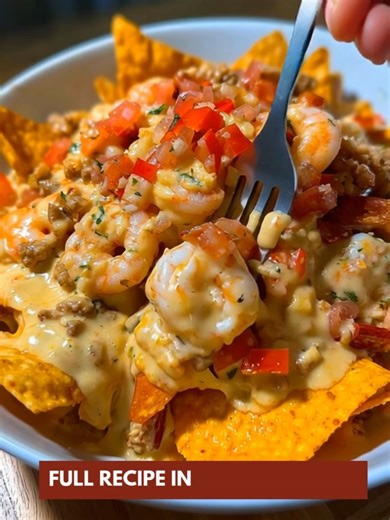 29K views · 231 reactions | cheesy seafood nachos, loaded nachos dreams, Cajun flavor explosion, snack-time goals, late-night munchies, next-level nacho night  Ingredients : 1 bag nacho cheese tortilla chips (like Doritos) ½ lb medium shrimp, peeled and deveined ½ lb crawfish tails (pre-cooked and peeled) 1 tbsp olive oil | Tasty Home Recipes | Facebook