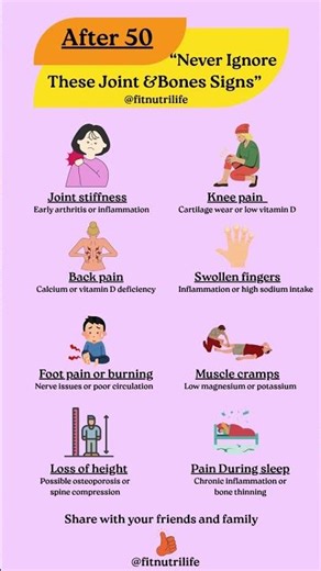 👆 9 Joint & Bone Warnings Signaling Disease After 50! #fitnutrilife #Shorts