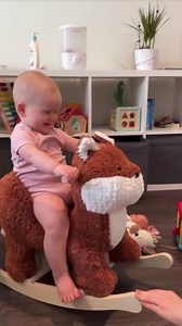 labebe - Baby Rocking Horse, Brownish Red Fox Rocking Horse with Seat Belt, Plush Animal Rocker for Kids, Stuffed Rocker Toy for Children 6M-3 Years Old Girl&Boy