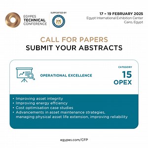 Calling all operational excellence experts to contribute your insights at the #EGYPES2025 Technical Conference. Highlight strategies for improving asset integrity, energy efficiency, and cost optimisation through case studies and advancements in maintenance strategies, plus the role of technologies like intelligent automation and drones in achieving operational excellence. Join us in identifying and implementing processes aligned with company strategies and goals to drive operational excellence 