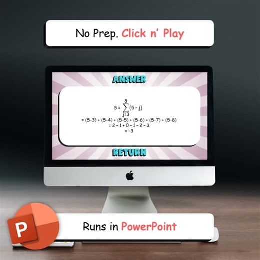 Sigma Notation BUMP Math Game - No Prep PreCalculus Review Activity