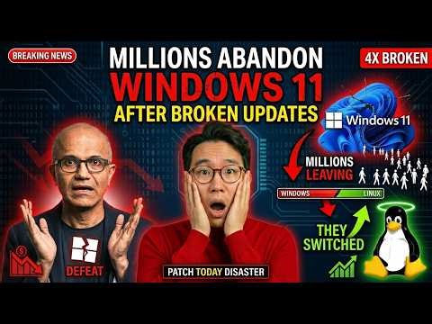 Satya Nadella SHOCKED As Millions Abandon Windows 11 After Four Months Of Broken Updates