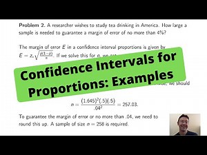 Confidence Intervals for Proportions: Examples
