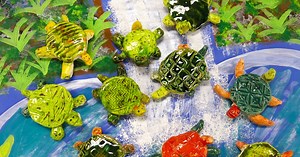 In the Art Room: Clay Texture Turtles!