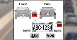 Wisconsin DOT begins mailing out new license plate stickers to EV and hybrid owners