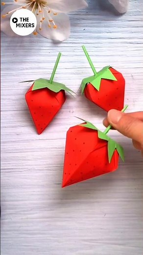 Cute Paper Strawberry 🍓 | Easy DIY Craft | Simple Paper Art Idea #strawberry #shorts