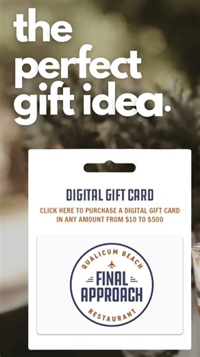 Surprise someone special with a digital gift card from Final Approach — the perfect treat for food lovers. 👉 Get yours here: https://finalapproachrestaurant.ca/gift-cards/ | Final Approach Restaurant