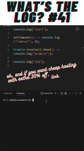 Event Loop in JavaScript 🧠🔥🤔 | | What’s the Log? 41