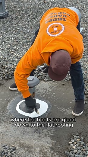 We're resealing some vent stacks using Castagra Ecodur roof coating #roofing #roofmaintenance