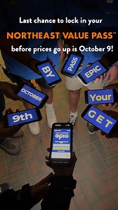 4K views | Yep, you read that correctly. Last chance to lock in your Northeast Value Pass before prices go up is October 9!​ Season-long access to Seven Springs, Hidden Valley, Laurel Mountain, and the best resorts in the East for $626! Lock in your Pass now by clicking the link: https://bit.ly/4bitDof Follow Epic Pass for more information! | Seven Springs | Facebook