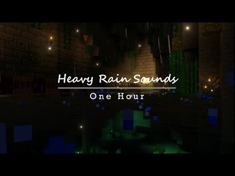 Heavy Rain + Temple Ambience For Sleep Or Study (Minecraft) [One Hour]