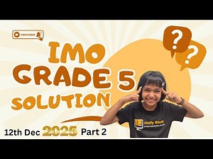 SOF IMO Grade 5 Answer Key Solution12th Dec 2025-Part 2|The International Mathematics Olympiad