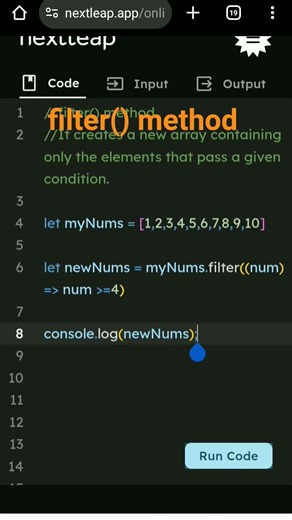 filter() Syntax In Array Method 😎