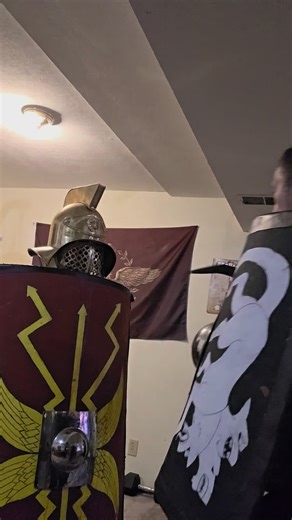 Gladiator Training with using the Bob Punching dummy. I am using a Thraex sword technique. #gladiator #spartacus #training #sparring #fyp