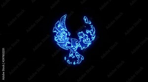 Blue Eagle Phoenix Logo with Reveal Effect Graphic Element