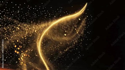 Elegant Painterly Spark Animation on Black Background