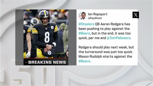 Rapoport: Aaron Rodgers will not play in Week 12 due to wrist injury | 'NFL GameDay Kickoff'