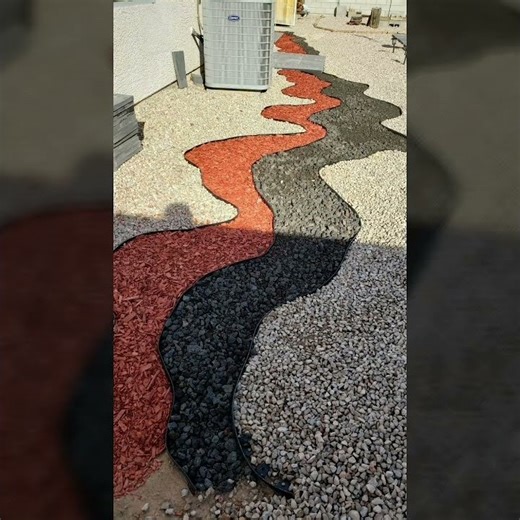 beautiful pebbestone landscaping