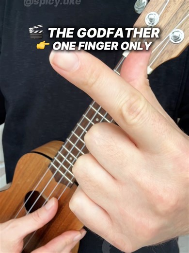 The Godfather Theme… With ONE Finger 😱 #ukulele #godfather #tutorial #ukulelemusic