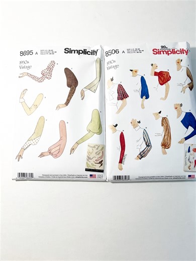 Simplicity 1930s Vintage Sewing Patterns | Sleeves and Bodice Guide | 8695 & 8506 | Uncut Factory Folded - Etsy