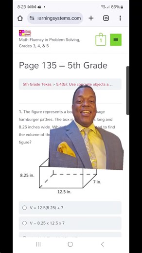 The problems from this standard have students identifying the appropriate formula to use to solve the volume problem. We have problems for every standard in your curriculum. Parents, purchase a monthly subscription now 👇🏾! https://johnsonlearningsystems.com/store-2/ #math #Learning #teachers