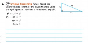 MP Critique Reasoning Rafael found the unknown side length of t... | Filo
