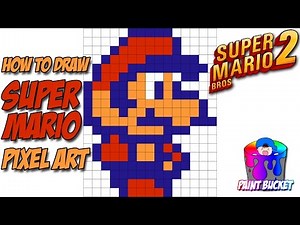 How to Draw Mario from Super Mario Bros. 2 - Nintendo 8-Bit Pixel Art Drawings