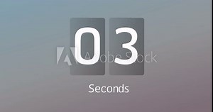 10 second modern minimal text label flip clock countdown timer in clean gradient background