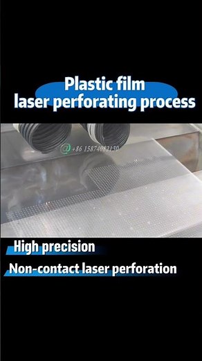 Non-contact, highly precise laser perforating holes on plastic film