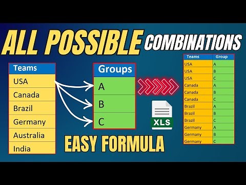 Generate or Create all Possible Combinations from Two Column, Pair, List, using Excel Formula