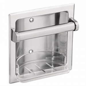 Check The Home Depot's Q&A Before Buying: MOEN Recessed Soap Holder and Utility Bar in Chrome